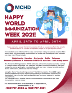 Happy world Immunization Week 2021! - Maverick County Hospital District