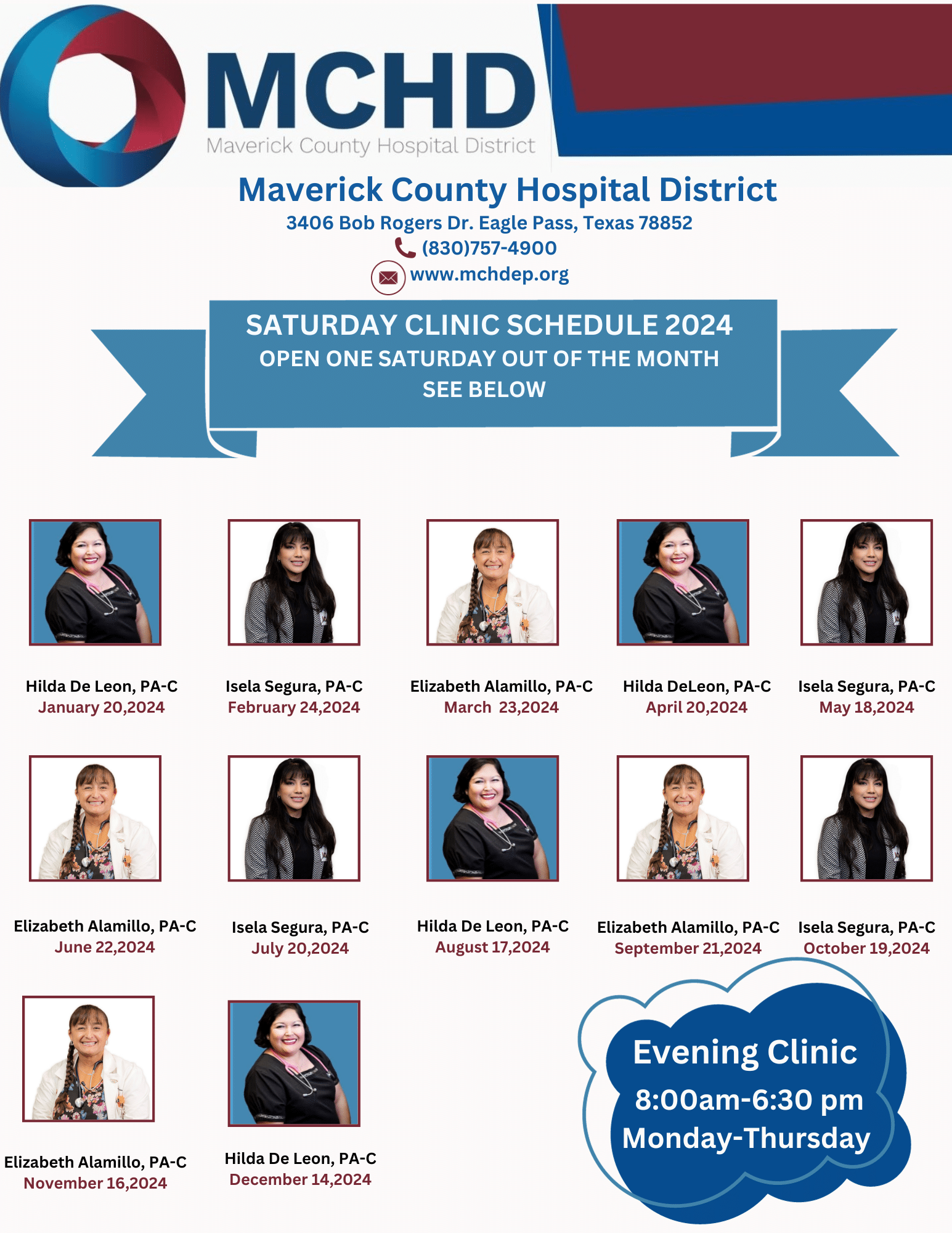 Saturday Clinics 2023 - Maverick County Hospital District